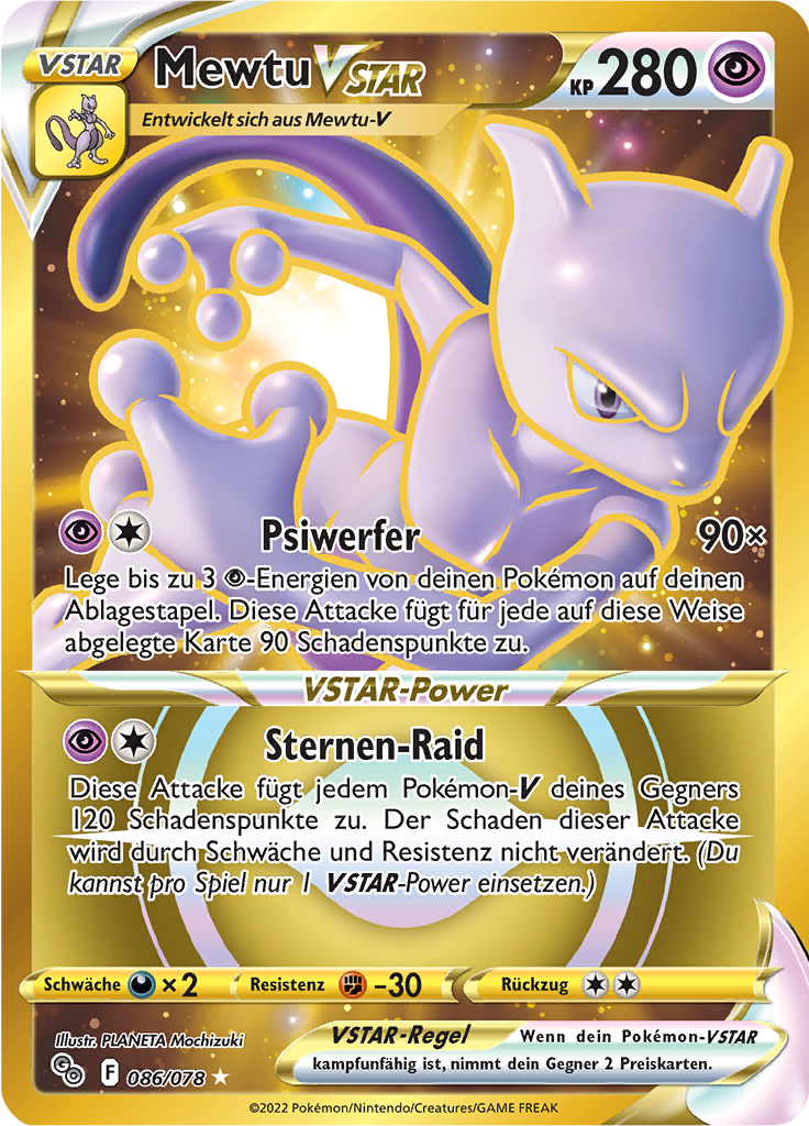 Mewtu VSTAR Pok mon GO PGO 86 Limitless